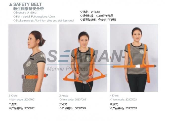 4 Point Lifeboat Safety Belt for Seat Polypropylene Stainless Steel Buckle