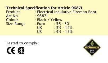 Marine SOLAS / MED CE Cerificate Rubber Fireman Boots Harvik 9687L