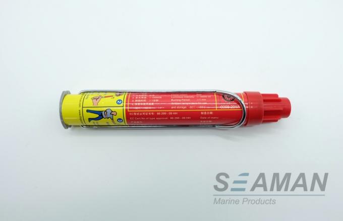Red Inflatable Life Raft Marine Pyrotechnic Hand Flare Ship Wheel Mark